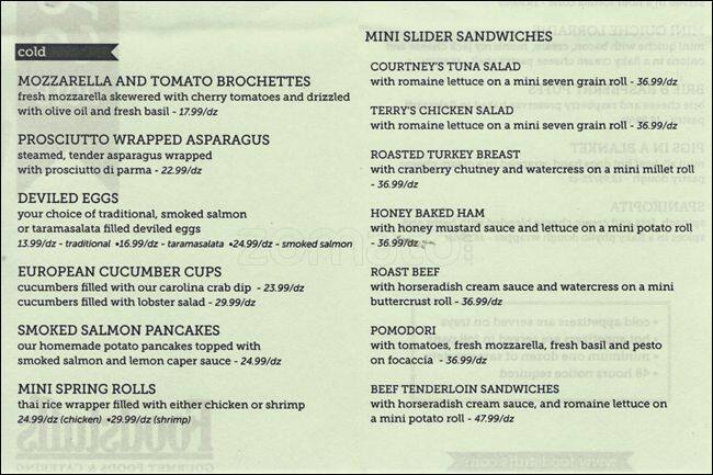 Menu at Foodstuffs restaurant, Evanston, Central St