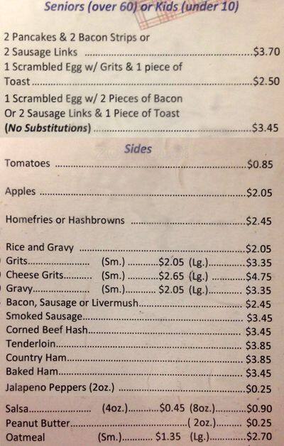 Menu at Butcher Boy Cafe, Sherrills Ford