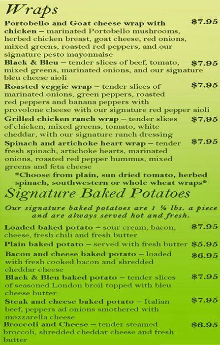 Menu at Serendipity Coffee House & Bistro, Martinsville, 10 Church St E