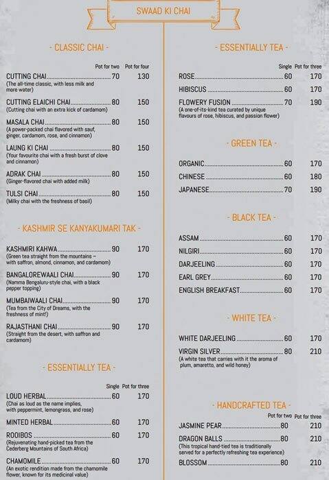 Chai Galli Menu, Menu for Chai Galli, Brookefield, Bangalore - Zomato