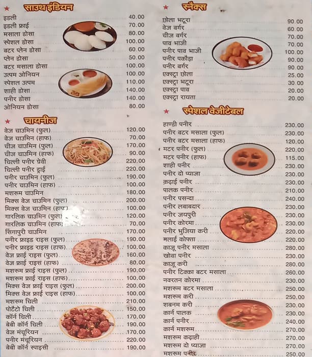 Menu of Shri Annapurna Restaurant And Bakers, Pandeypur, Varanasi