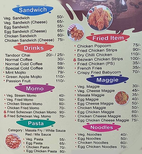 Menu of Cafe Calcutta, Sector 2, Salt Lake, Kolkata