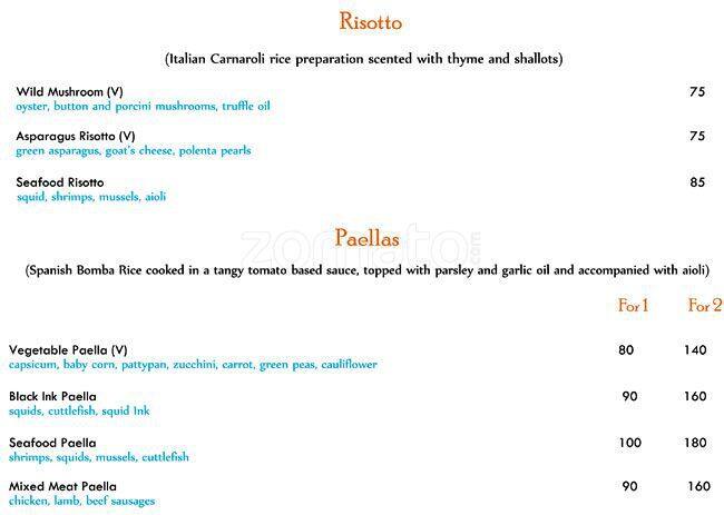 Menu at The Croft restaurant, Dubai