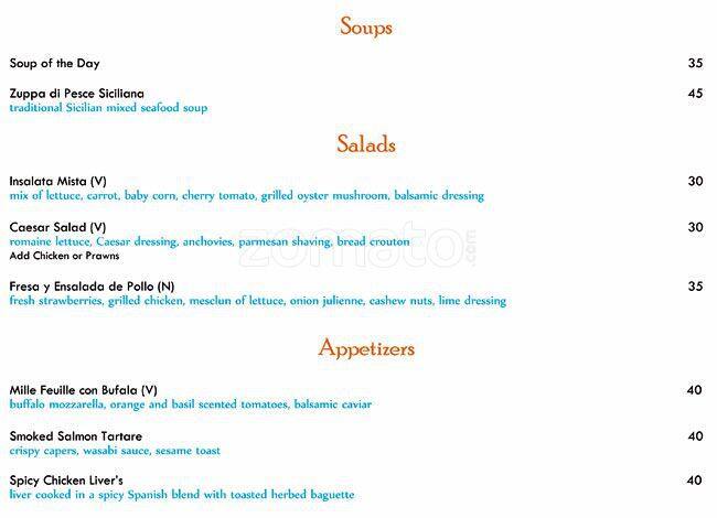 Menu at The Croft restaurant, Dubai