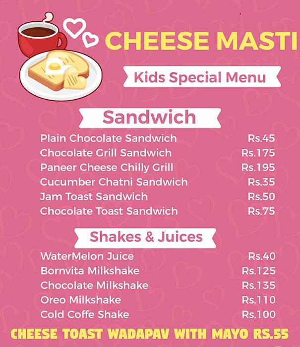 Menu of Cheese Masti, Old Panvel, Navi Mumbai