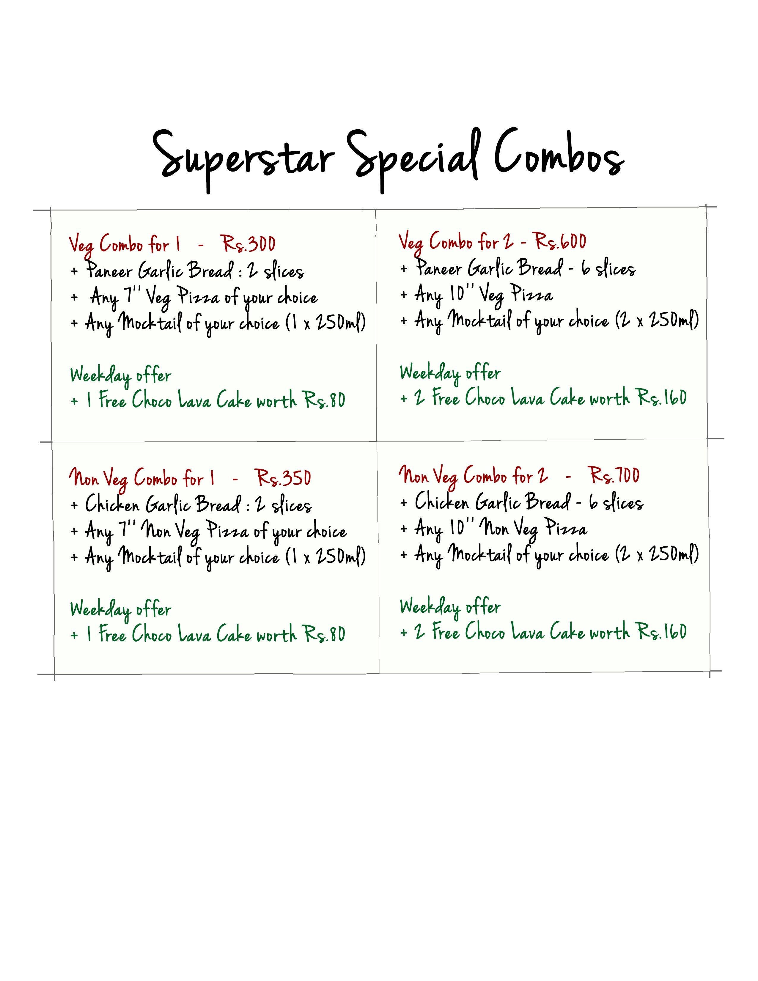 Menu at Superstar Pizza, Coimbatore, 39A