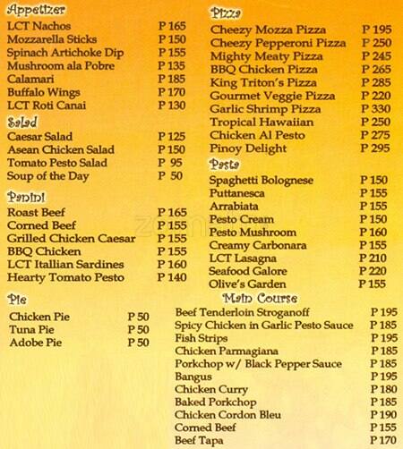 Menu at Life Coffee & Tea, Parañaque