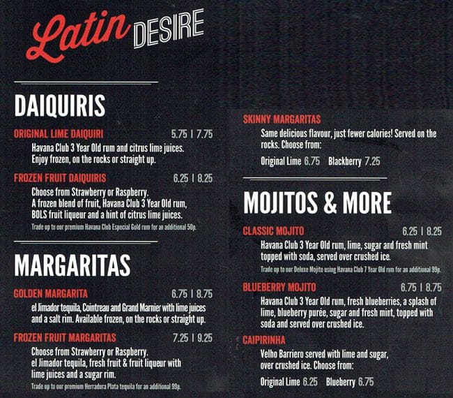 Menu at TGI Fridays - Glasgow Buchanan Street restaurant, Glasgow, 113 ...