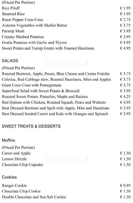 Menu at The Butler's Pantry cafe, Dublin, Unit 5 Castleknock Village Centre