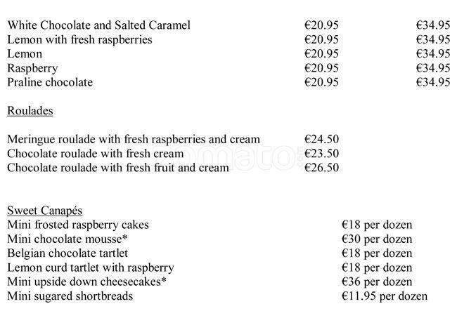 Menu at The Butler's Pantry cafe, Dublin, Unit 5 Castleknock Village Centre