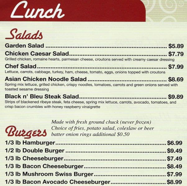 Menu at Tj's Cafe, Martinez, Pacheco Blvd