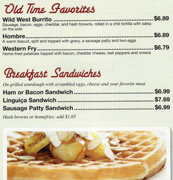 Menu at Tj's Cafe, Martinez, Pacheco Blvd