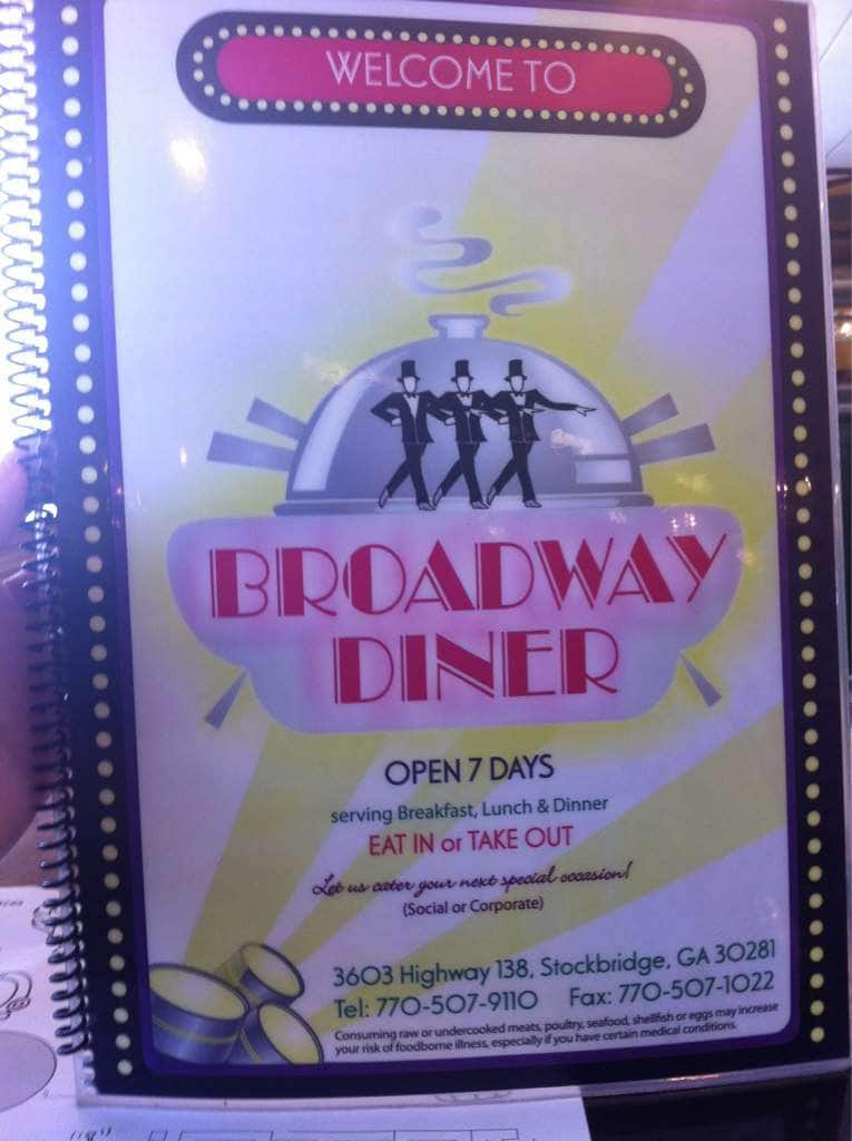 Menu at Broadway Diner restaurant, Stockbridge, GA-138