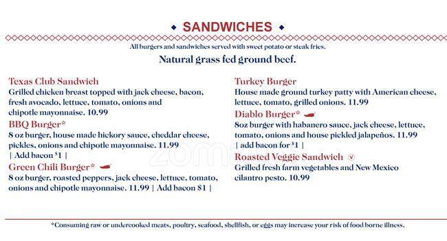 Menu at Blue Corn Harvest Bar & Grill, Cedar Park