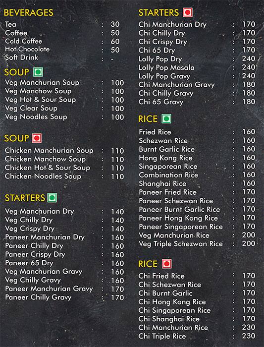 Menu of Delicious, Parvati, Pune