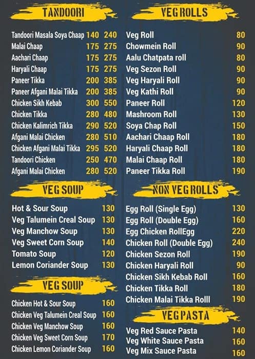 Menu of Chatpata Chilli Chinese, Sector 23, Gurgaon