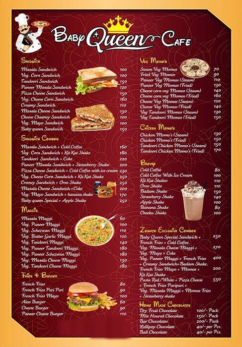 Menu at Baby Queen Cafe, Indore, LM/19