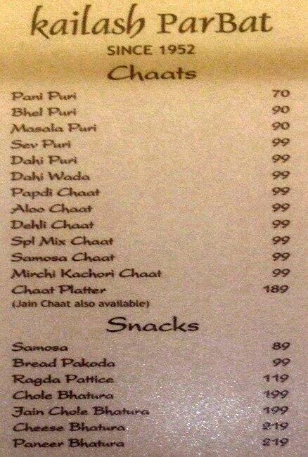 Kailash Parbat Menu, Menu for Kailash Parbat, Malad West, Mumbai - Zomato