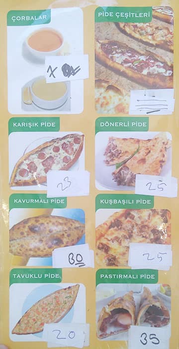 Menu at Uludağ Bursa Kebap, Istanbul