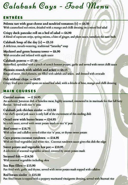 Calabash Cays Menu, Menu for Calabash Cays, Ealing, London - Zomato UK