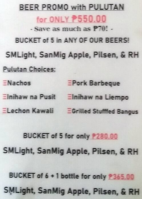 Menu at Alhambra Grill & Restaurant, Quezon City