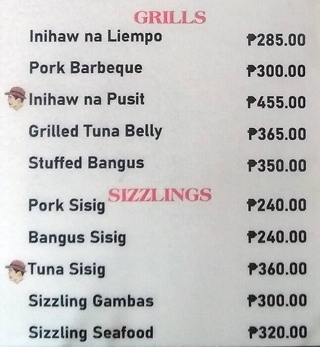 Menu At Alhambra Grill And Restaurant Quezon City