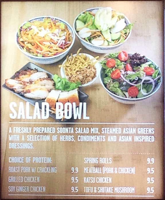 Menu at Soonta restaurant, Adelaide, 7/20 James Pl