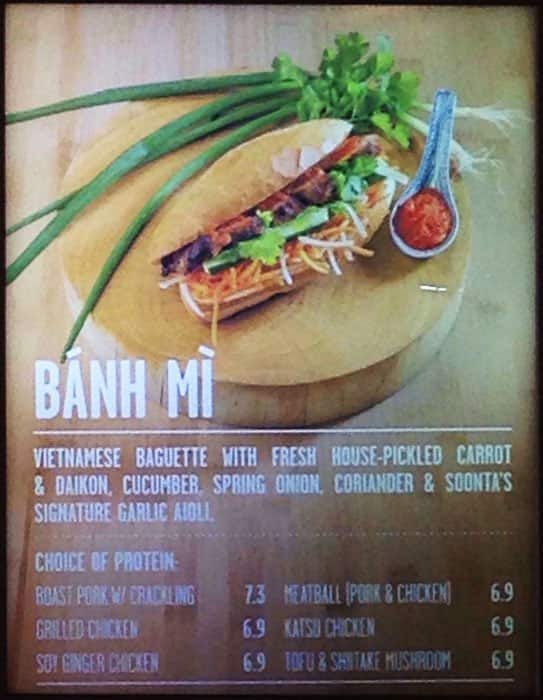 Menu at Soonta restaurant, Adelaide, 7/20 James Pl