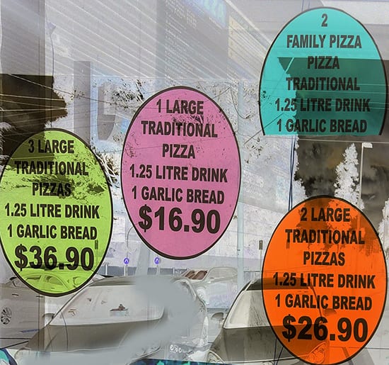 Menu at Big Pizza pizzeria, Hallam