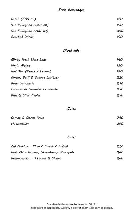 Menu at Cafe Diva, New Delhi, Sangam Courtyard