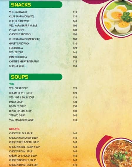 Menu of The Royal Classic, Mumbra, Thane