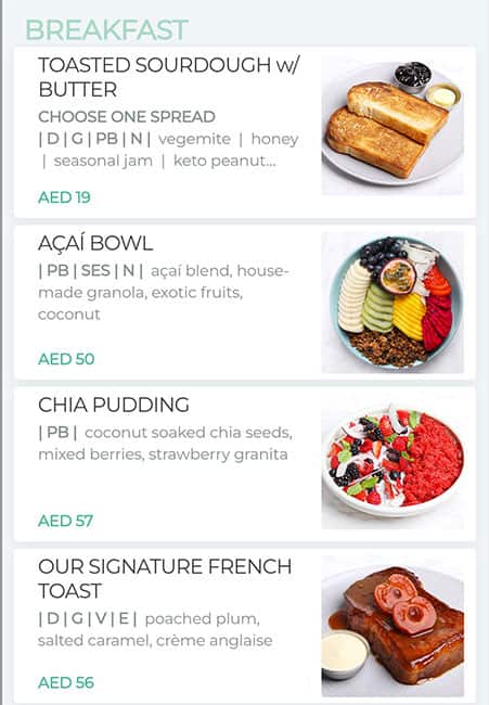 Menu of Common Grounds, Dubai Hills, Dubai