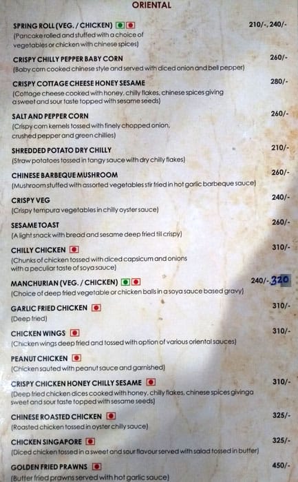 Menu at Opal Lounge, Dehradun, International Trade Centre