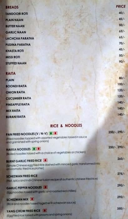 Menu at Opal Lounge, Dehradun, International Trade Centre