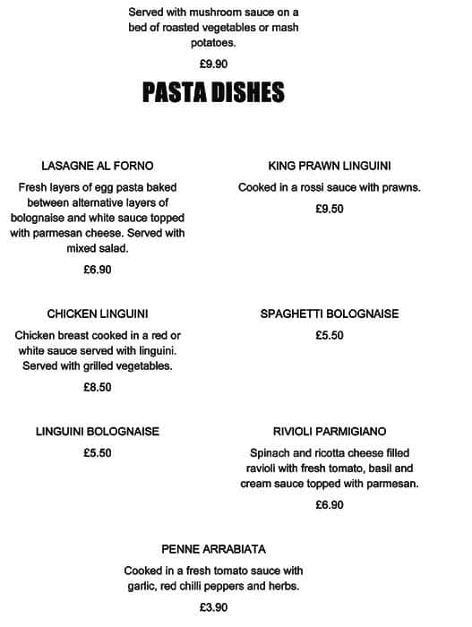 Menu at Savannah Restaurant, London, 105 Uxbridge Rd