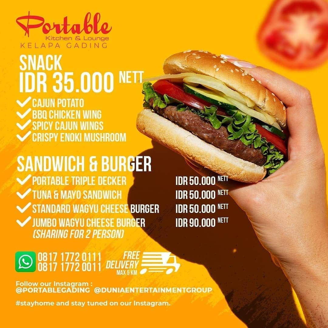 Menu at Portable Kitchen & Lounge restaurant, North Jakarta, Komplek ...