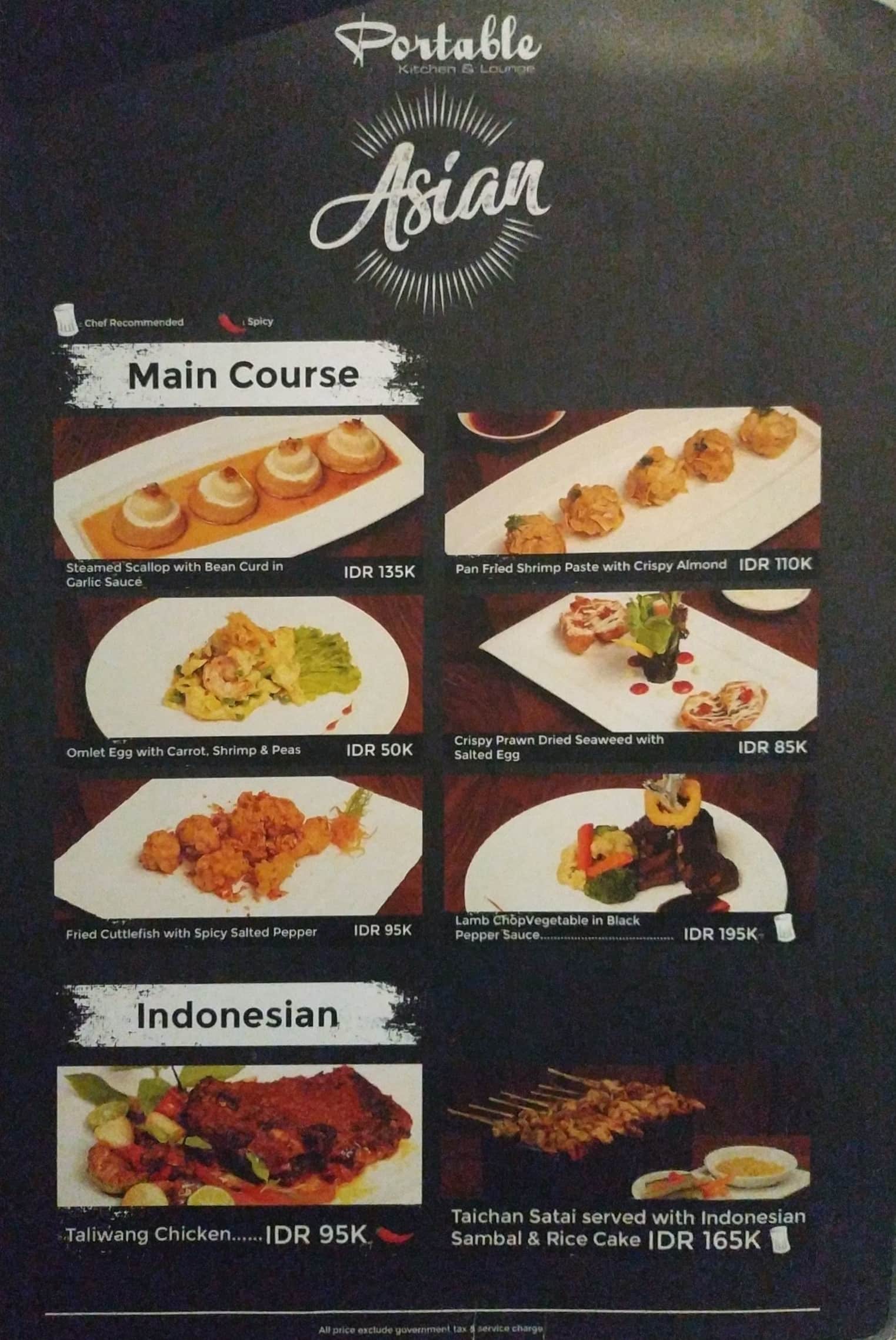 Menu at Portable Kitchen & Lounge restaurant, North Jakarta, Komplek ...