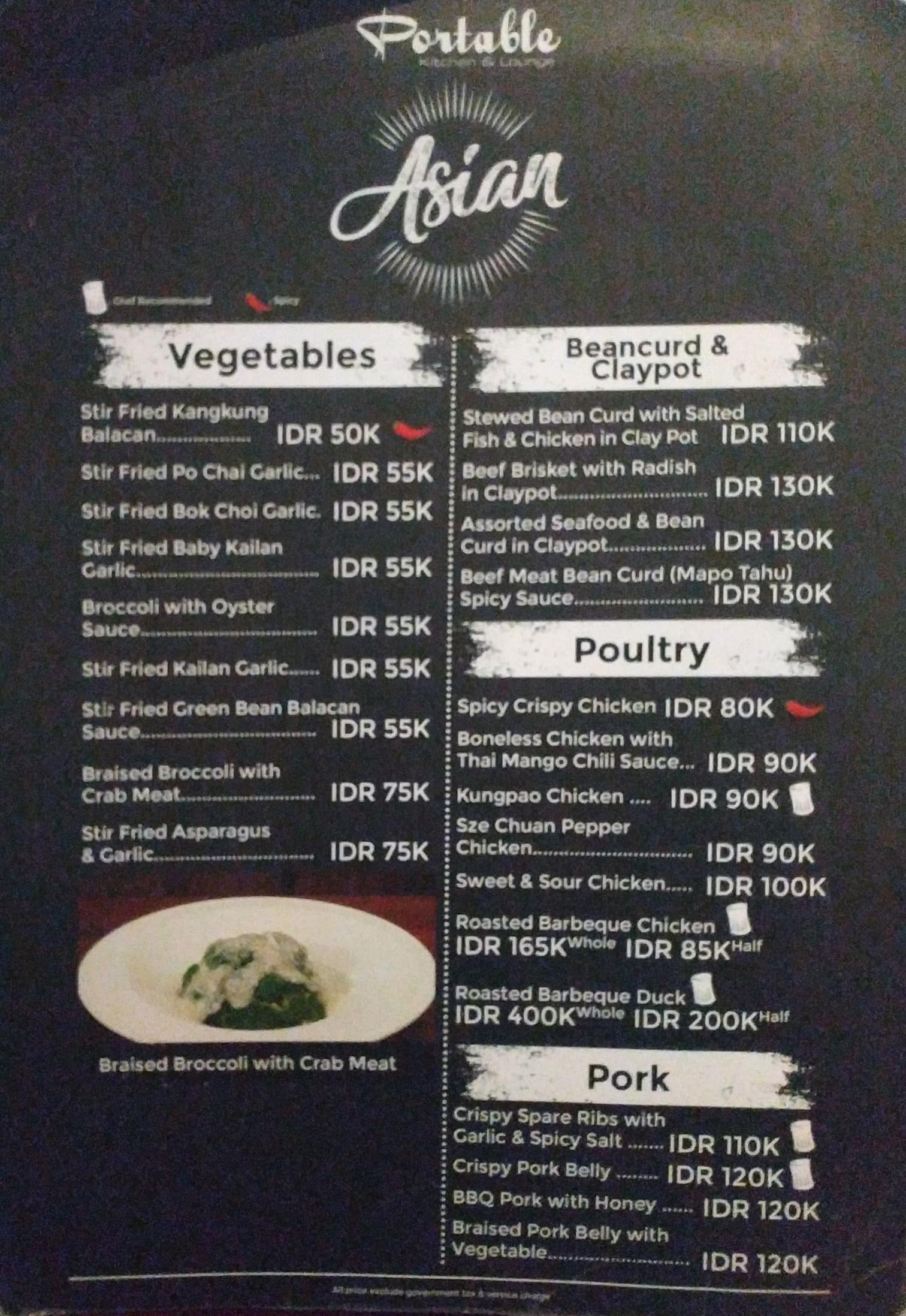Menu at Portable Kitchen & Lounge restaurant, North Jakarta, Komplek ...