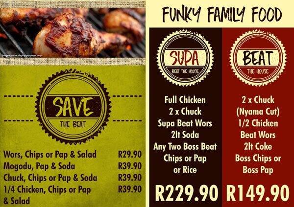 Menu at Beat Sunnyside restaurant, Pretoria