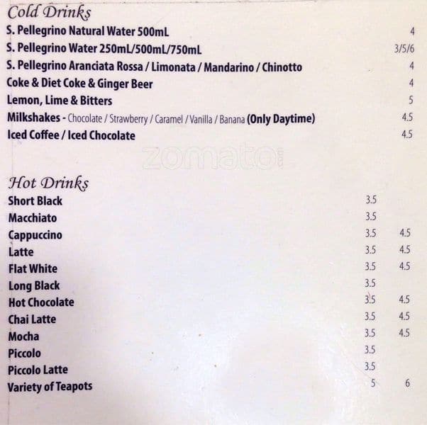 Menu at Quattro Stagioni Deli cafe, Mona Vale