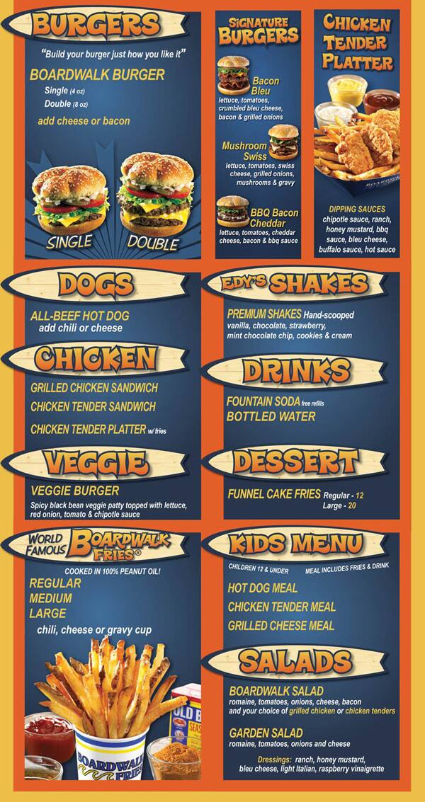 Boardwalk Fresh Burgers & Fries Menu - Urbanspoon/Zomato