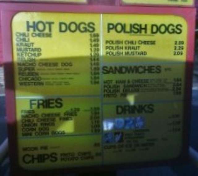 Menu at Hot Dog Express fast food, Longview