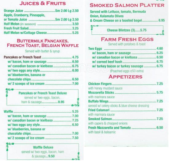 Menu at New York Grill restaurant, New York City, Myrtle Ave