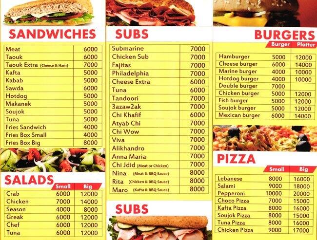 Freetime Menu, Menu for Freetime, Amchit, Jbeil District - Zomato Lebanon