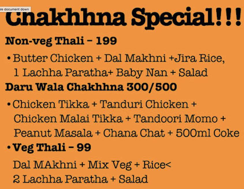Chakhhna Menu, Menu for Chakhhna, Khanpur, New Delhi - Zomato