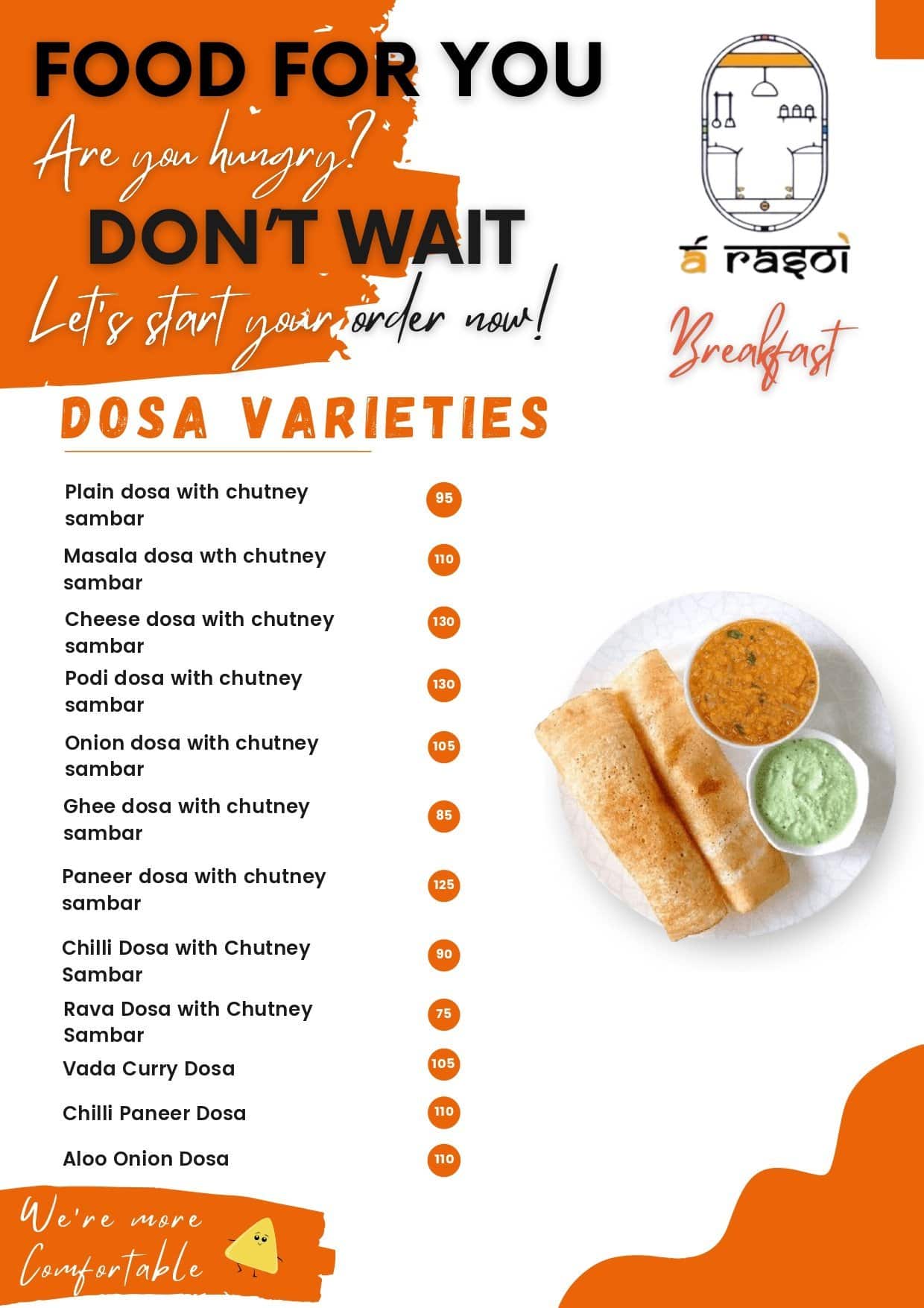 Menu of A Rasoi, Perungudi, Chennai