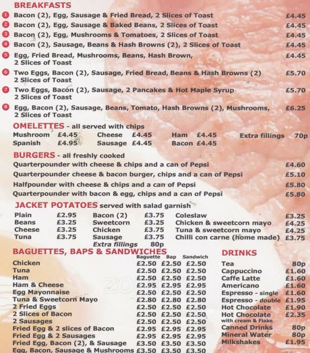 Menu at Poppins Restaurant, West Drayton, 4 Fairfield Rd