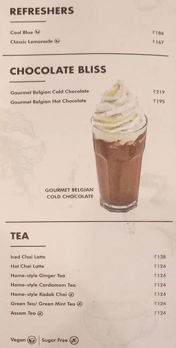 Menu at Cafe Coffee Day (Corporate Office), Hyderabad