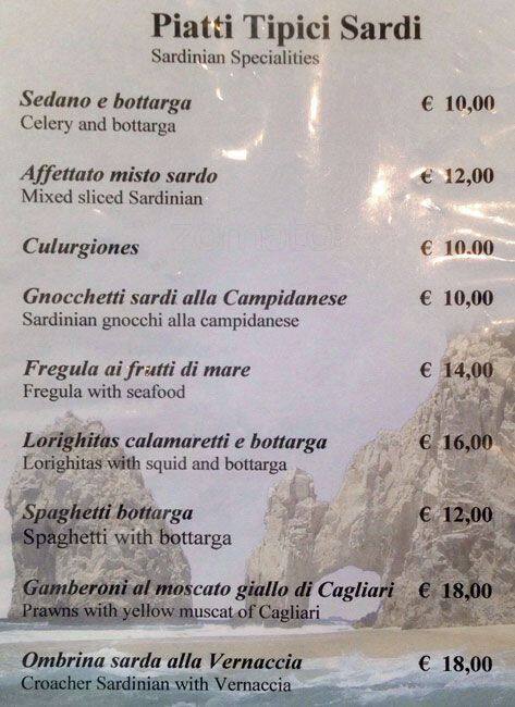 Menu da Osteria La Cala ristorante, Milano