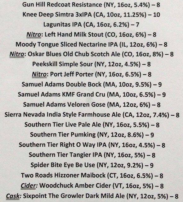 Menu at Valhalla NYC pub & bar, West New York, 815 9th Ave